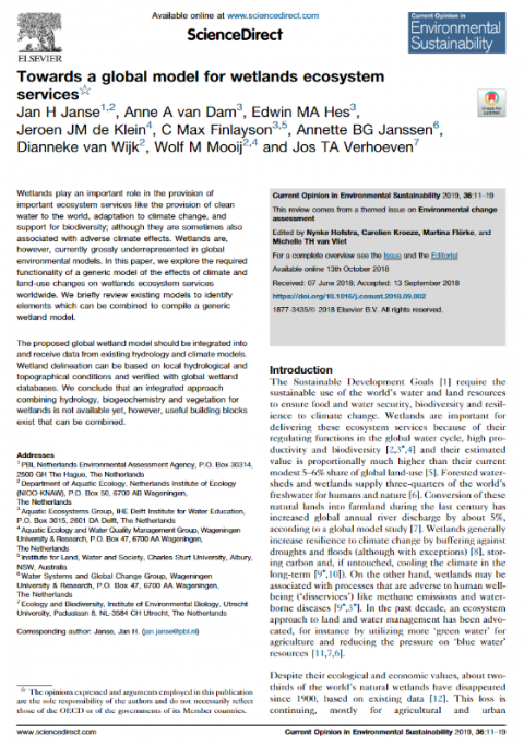 Towards a global model for wetlands ecosystem services | GLOBIO ...