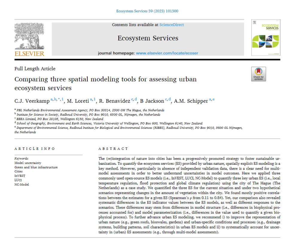 Comparing three spatial modeling tools for assessing urban ecosystem ...